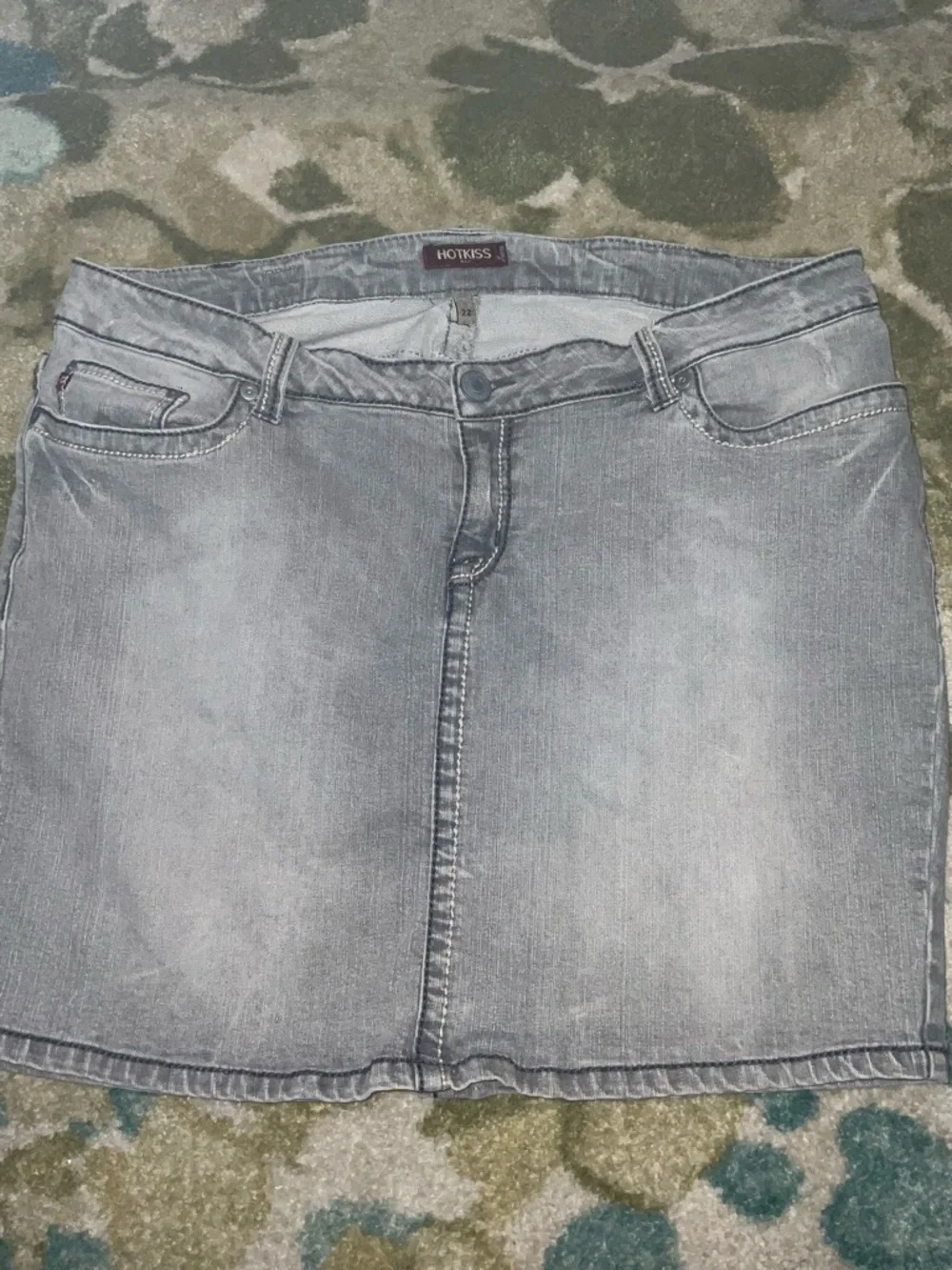 Hot Kiss | Skirts | Y2k Grey Acid Wash Denim Mini Skirt Embellished ...